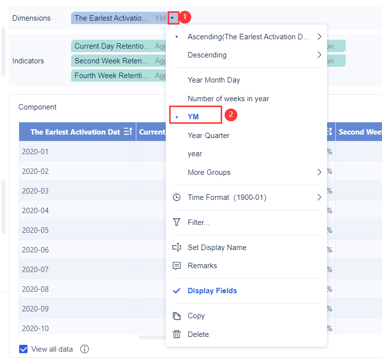Retention Analysis- FineBI Help Document