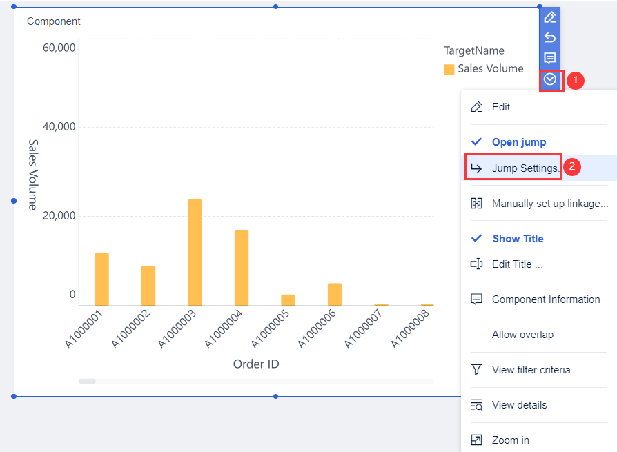 Two Ways of Viewing Data Behind a Chart- FineBI Help Document