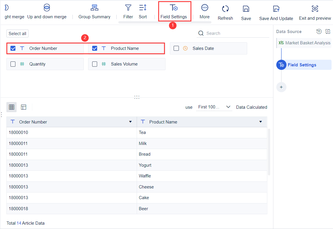 Market Basket Analysis- FineBI Help Document