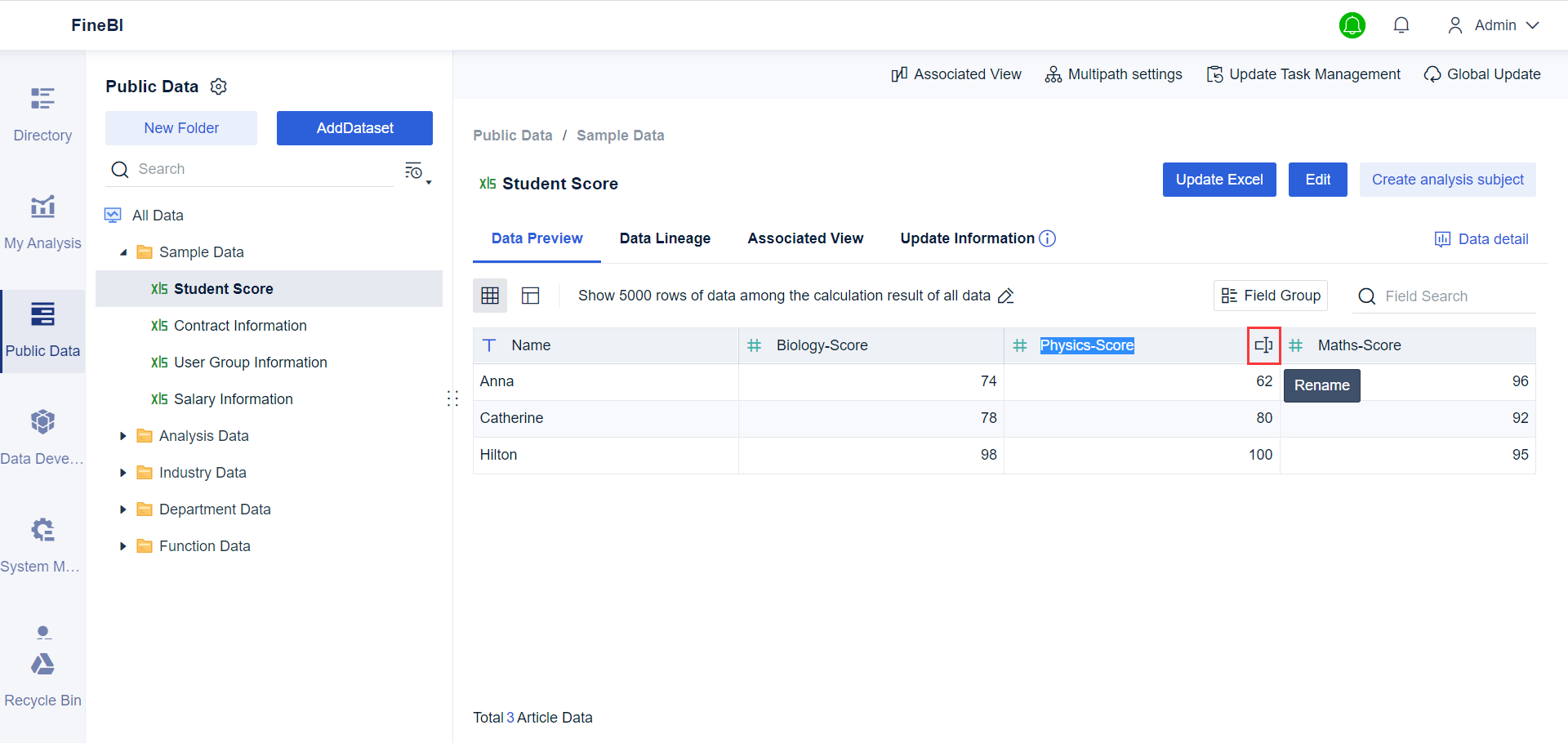 Row-to-Column Conversion- FineBI Help Document