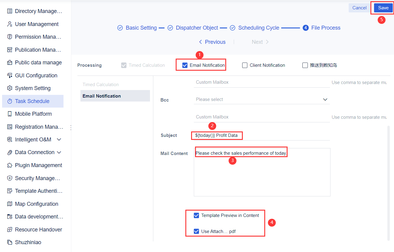 Task Schedule Email Notification- FineBI Help Document