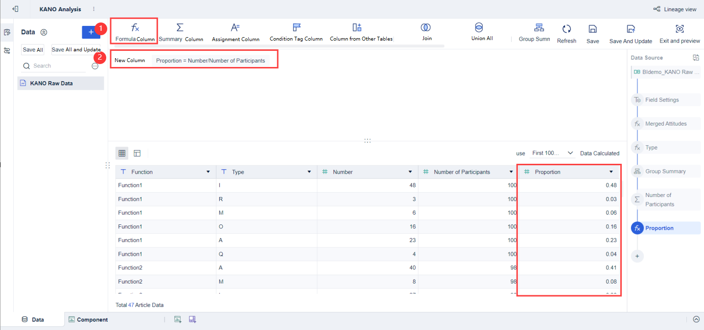 Demand Analysis — KANO Model- FineBI Help Document