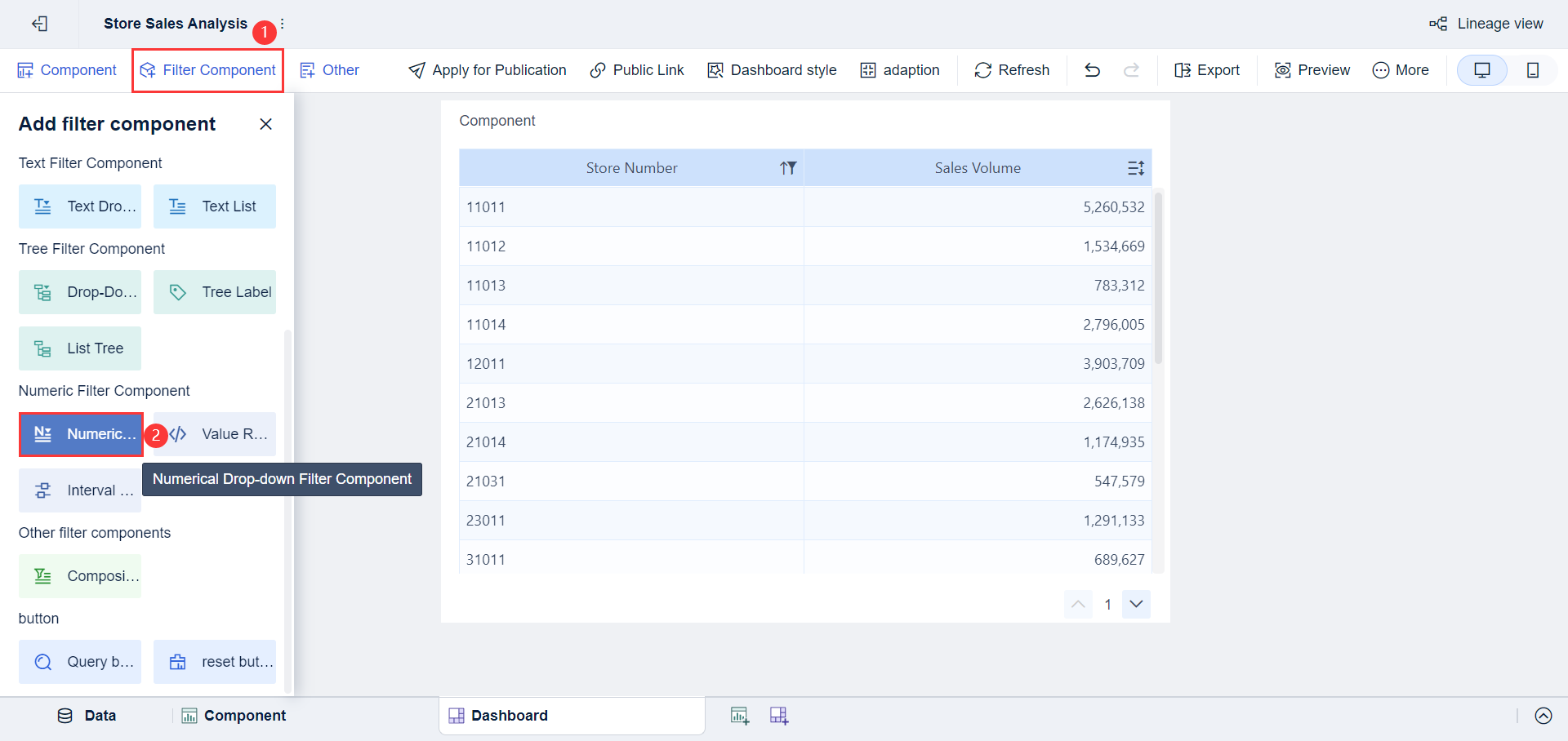 Dynamically Filtering Data Through Binding The Parameter In Field Filter Finebi Help Document