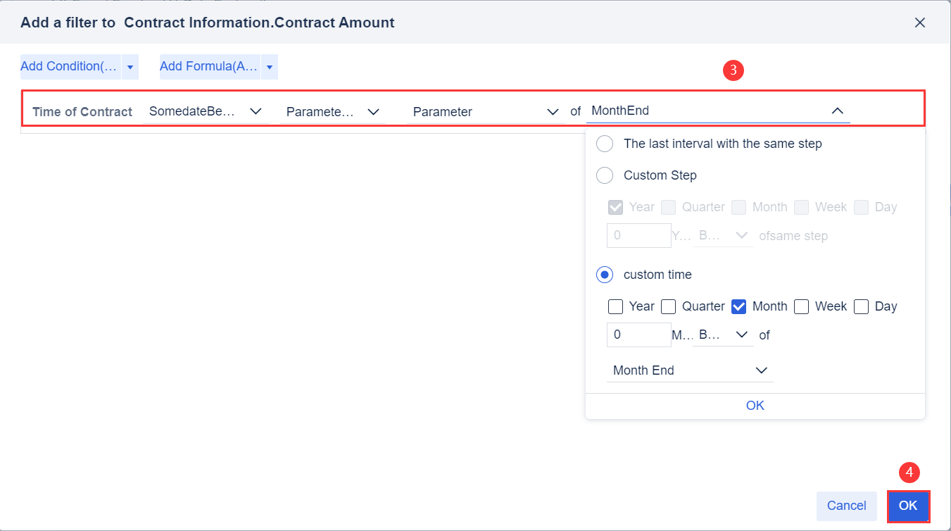 Dynamically Displaying Data for a Time Period Before & After Filtering Component- FineBI Document