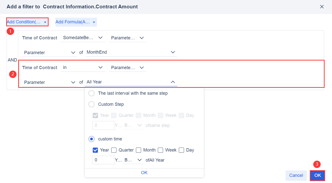 Dynamically Displaying Data for a Time Period Before & After Filtering Component- FineBI Document