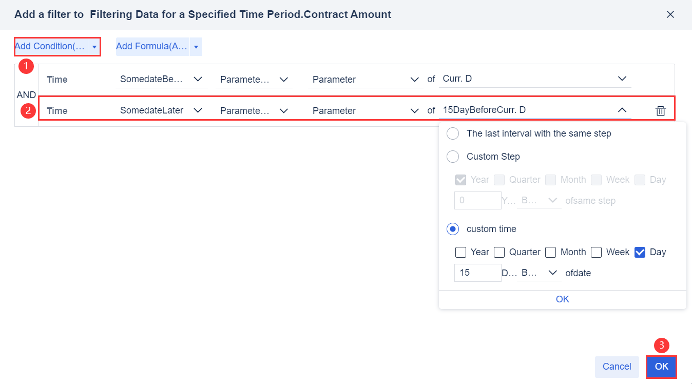 Dynamically Displaying Data for a Time Period Before & After Filtering Component- FineBI Document