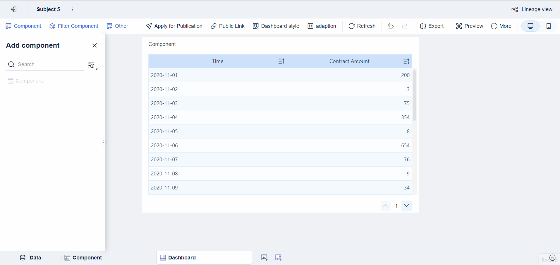 Dynamically Displaying Data for a Time Period Before & After Filtering Component- FineBI Document