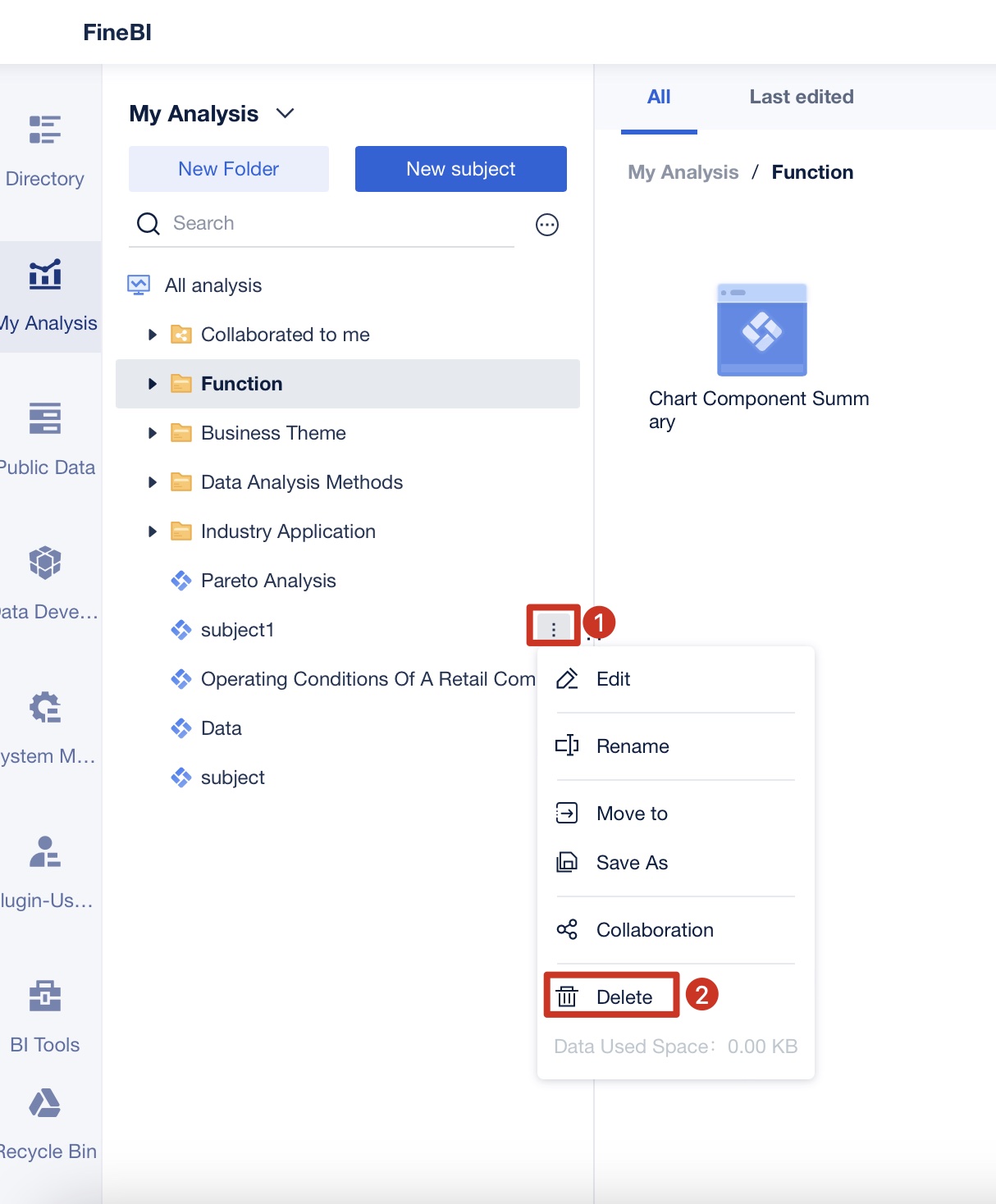 Recycle Bin- FineBI Help Document