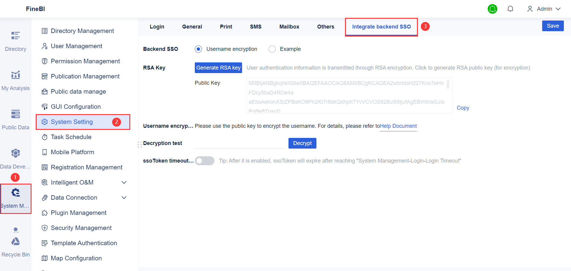 Backend Single Sign-On Plugin- FineBI Help Document