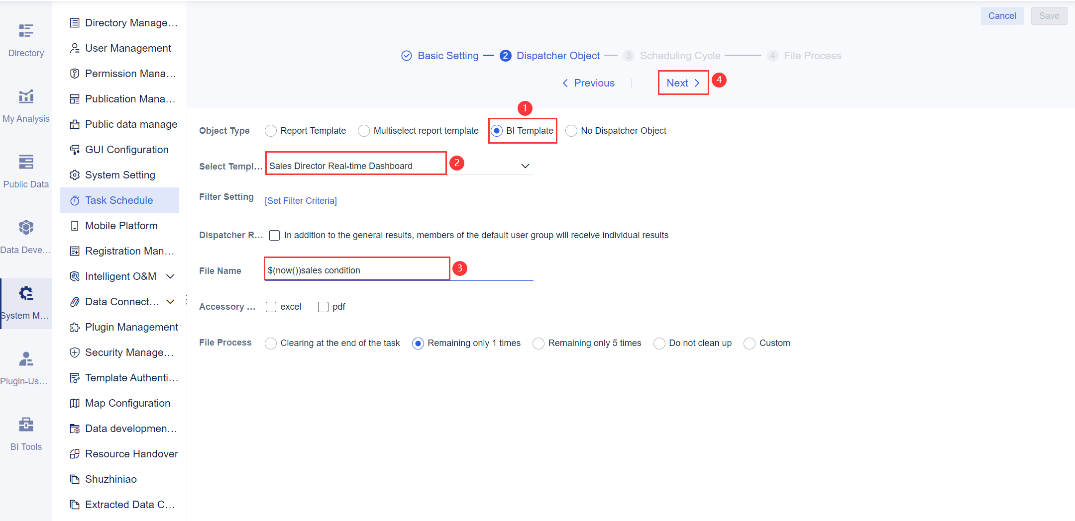 Task Schedule Client Notification–APP Notification- FineBI Help Document