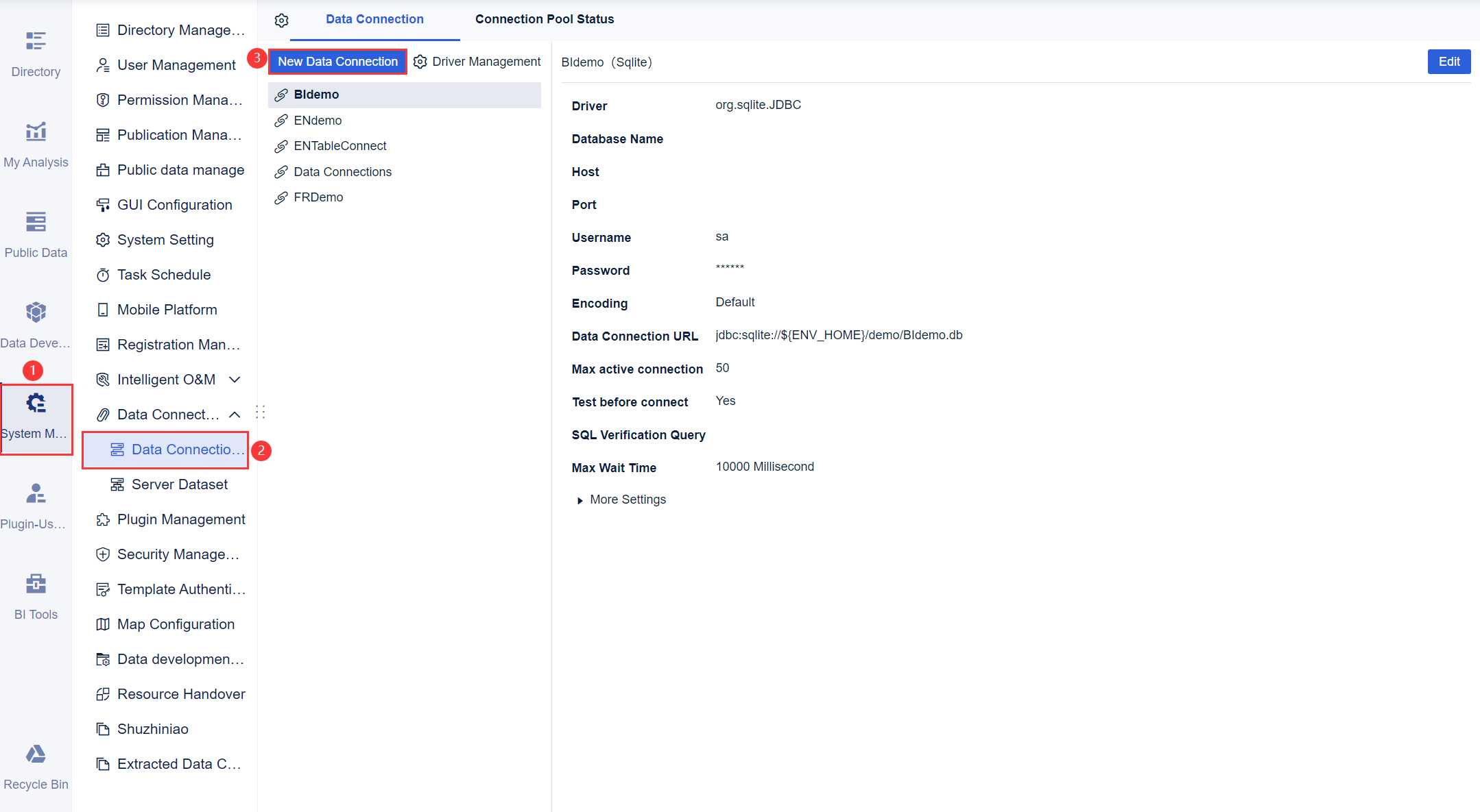 Data Connection to Google Analytics- FineBI Help Document