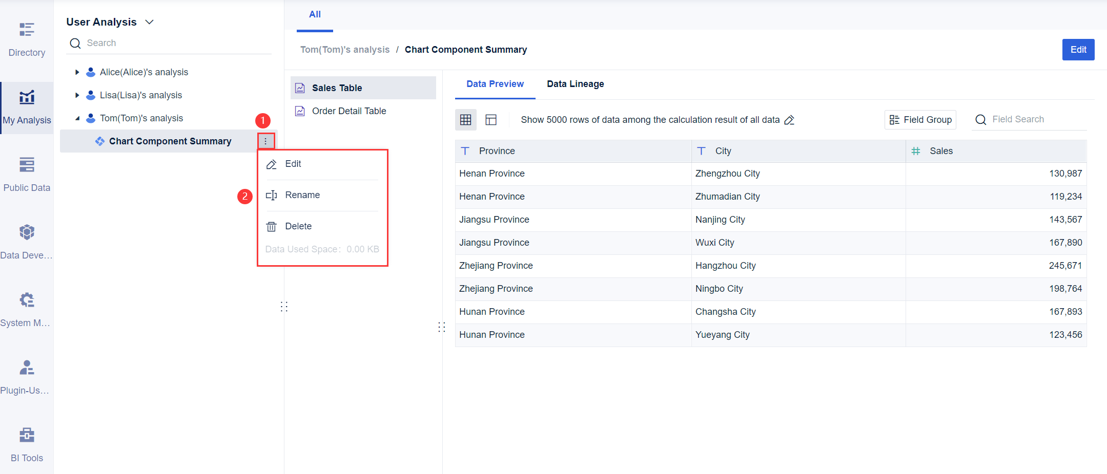 Managing User Analysis (Admin)- FineBI Help Document