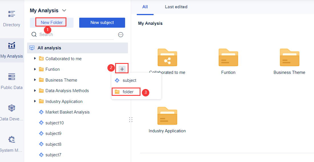 Creating an Analysis Subject- FineBI Help Document