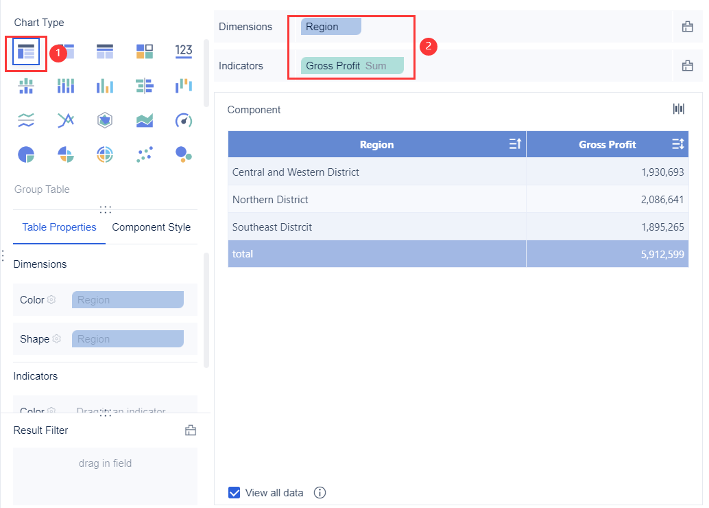 Result Filter- FineBI Help Document