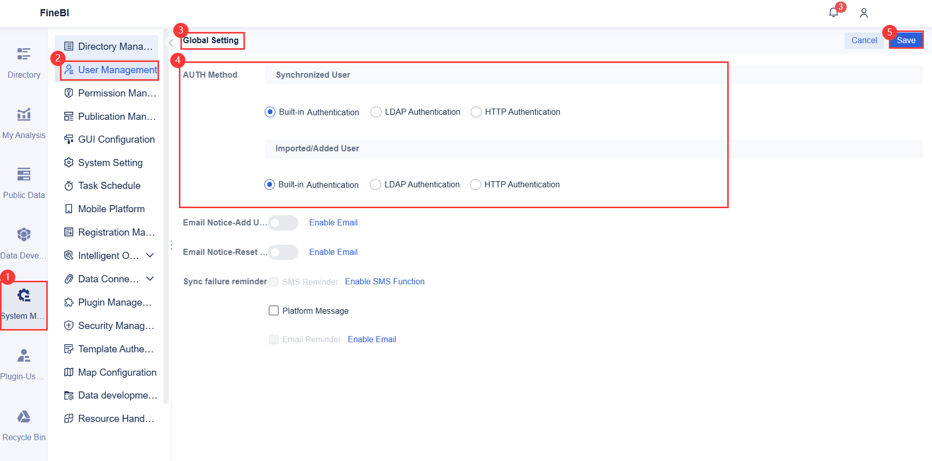 User Authentication- FineBI Help Document