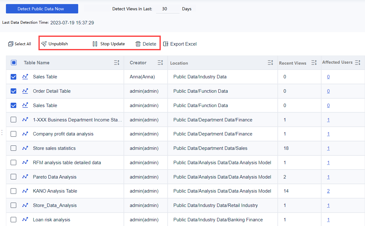Data Management- FineBI Help Document