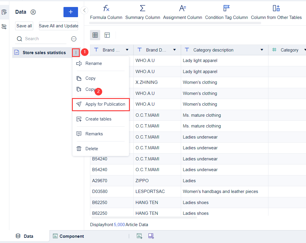 Data Publishing- FineBI Help Document