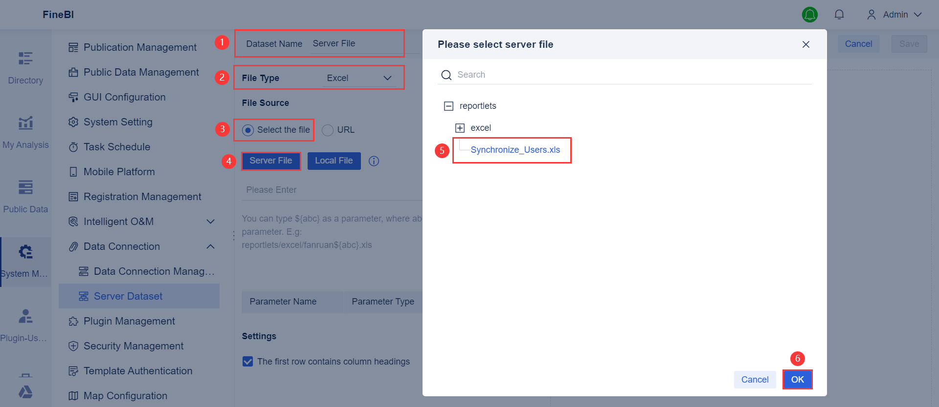 Excel File Dataset- FineBI Help Document