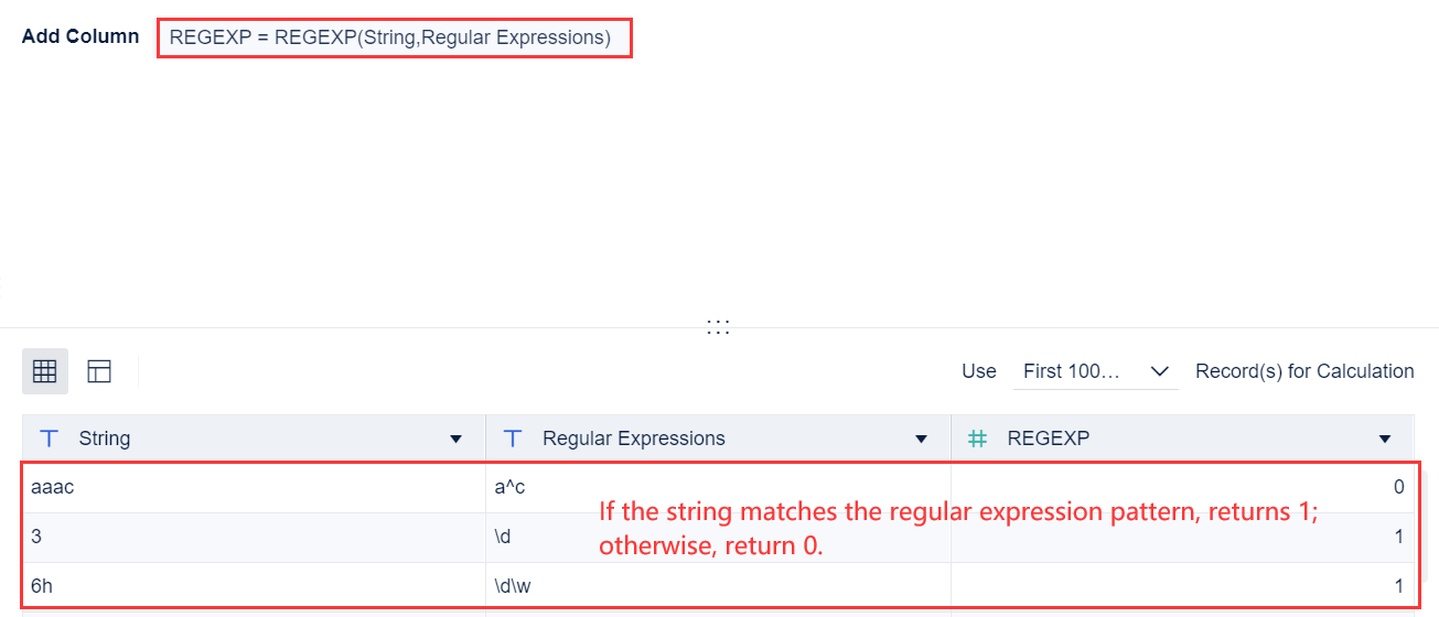 REGEXP - Determining Whether a Character String Matches a Regular Expression- FineBI Help Document