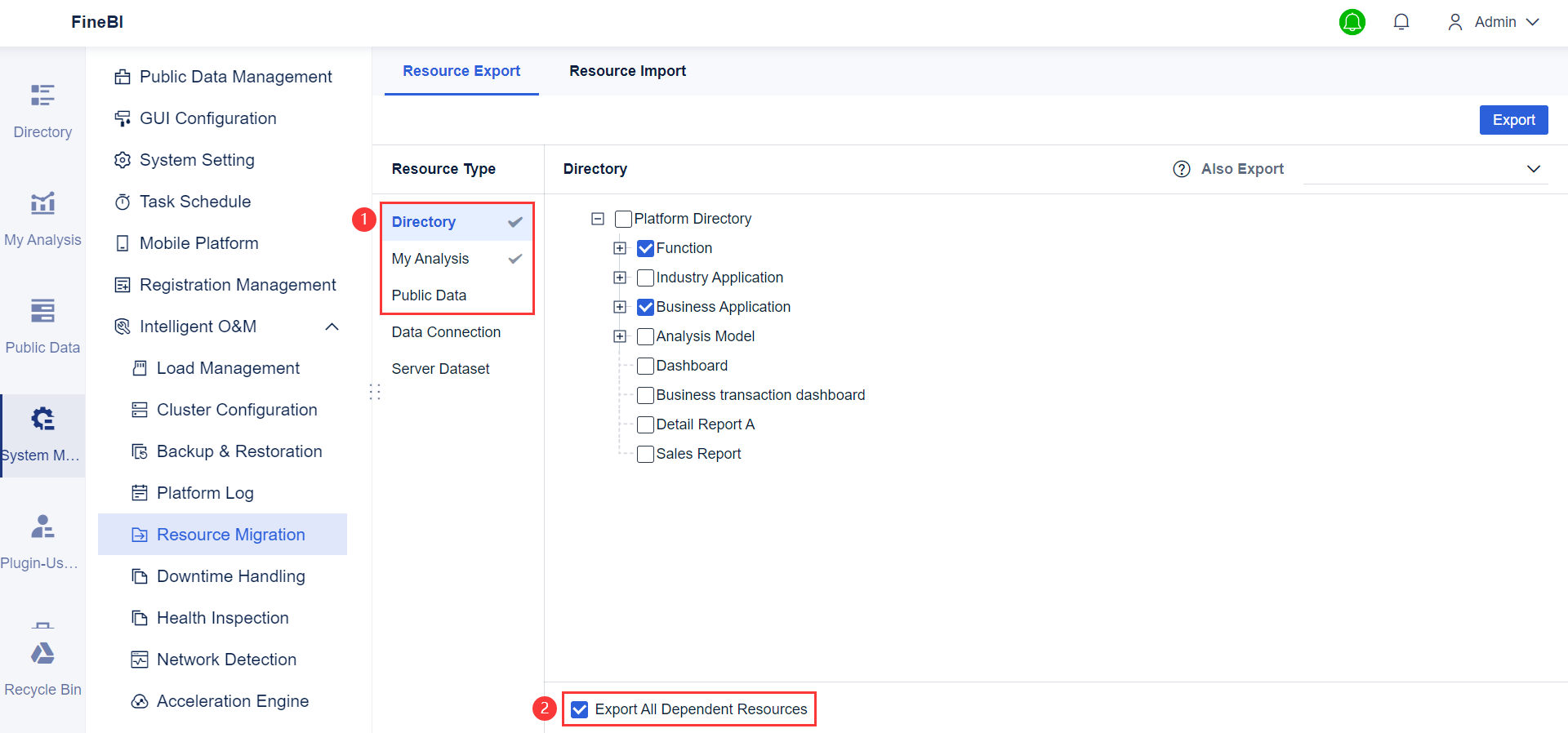 Resource Migration- FineBI Help Document