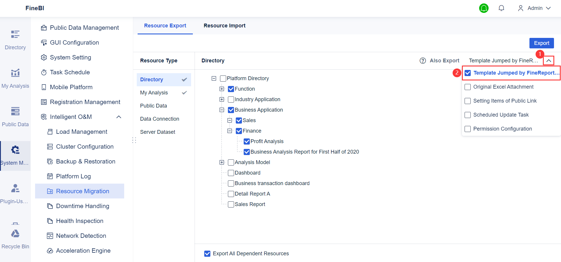 Resource Migration- FineBI Document