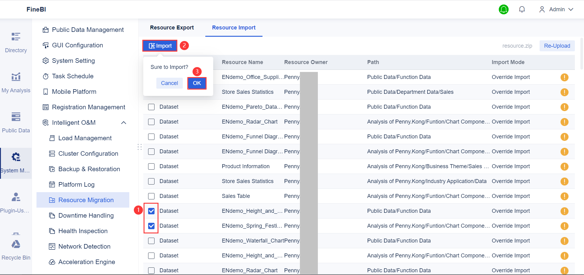Resource Migration- FineBI Help Document