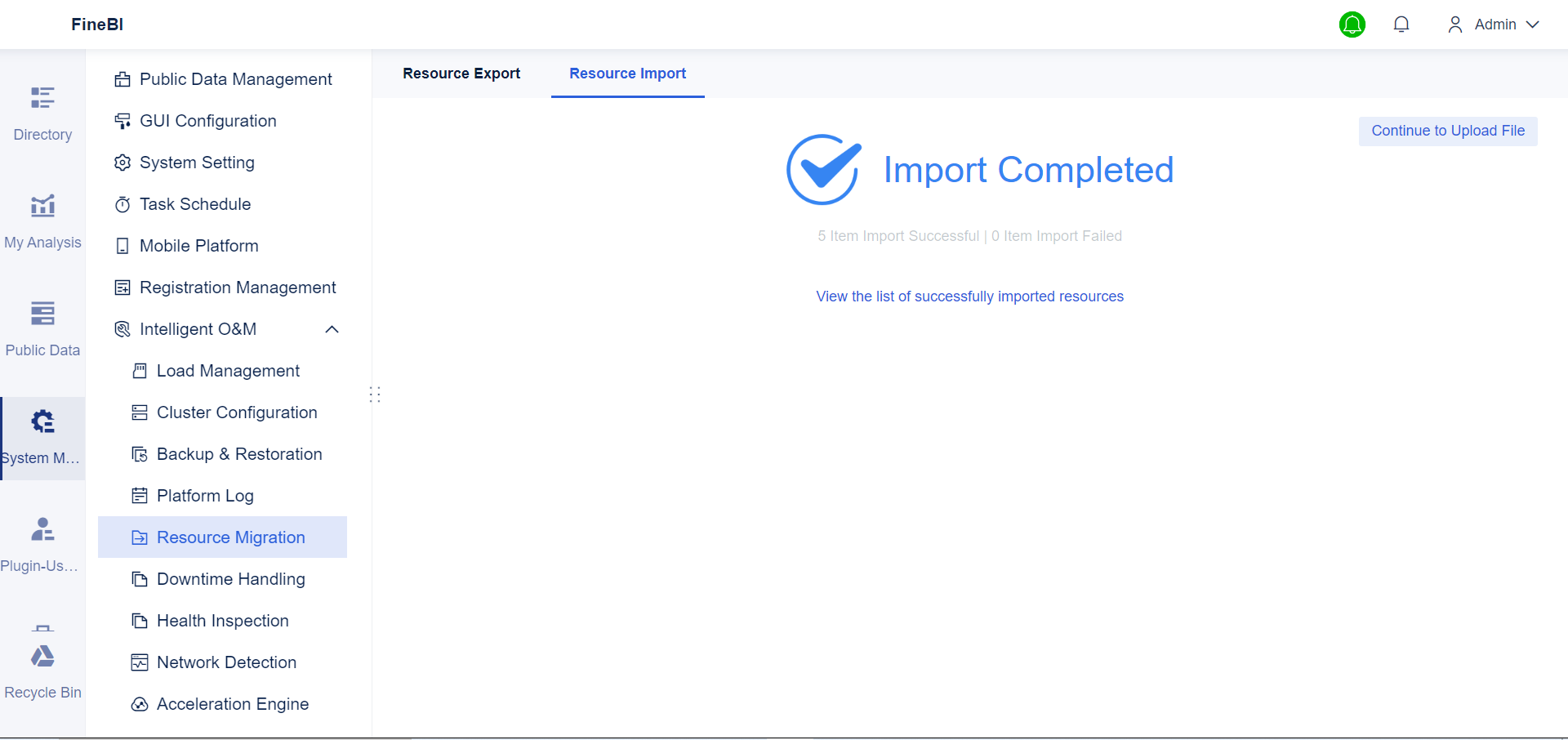 Resource Migration- FineBI Help Document
