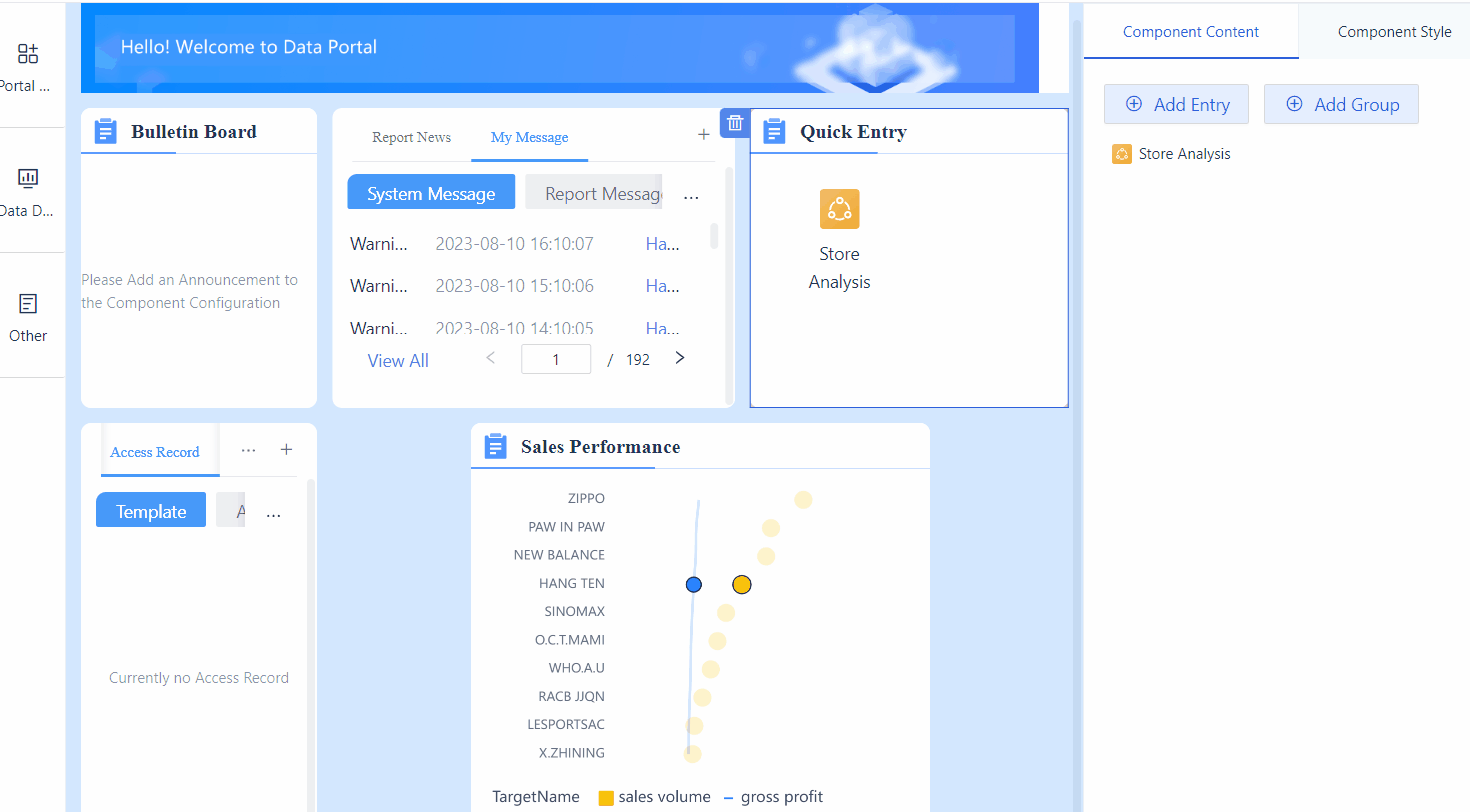 Example for Using Data Portal- FineBI Help Document