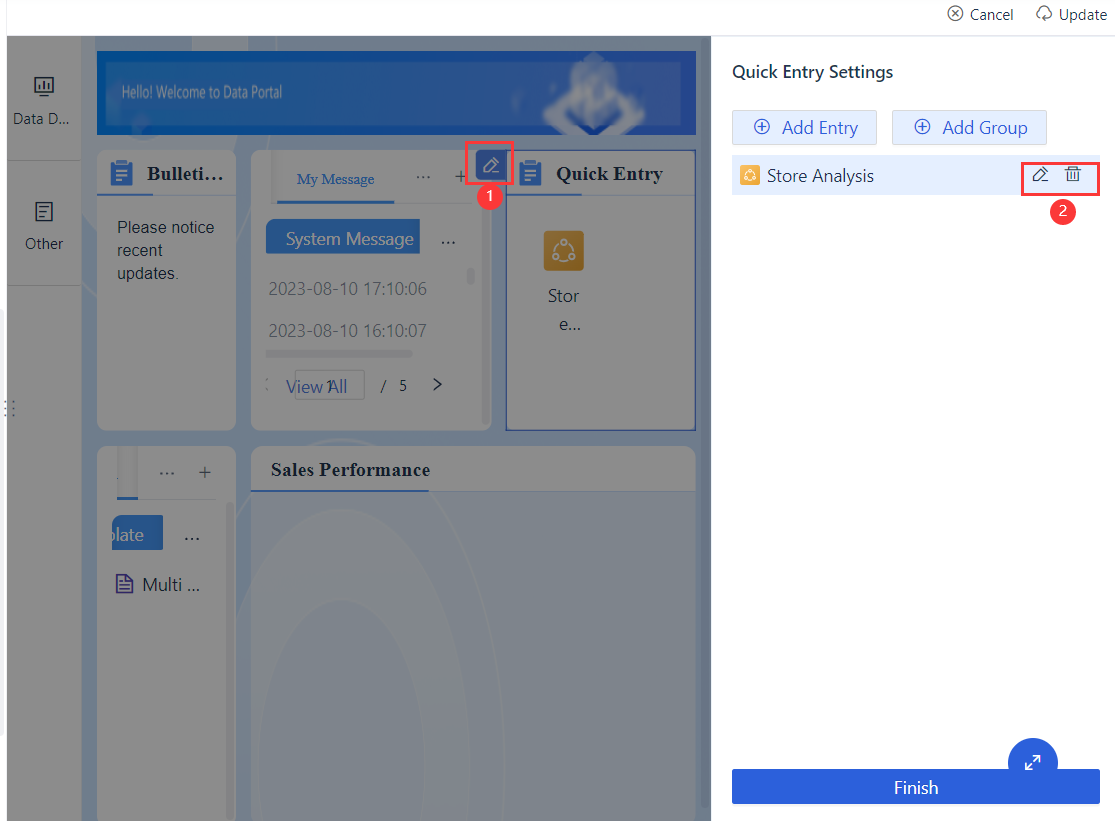 Example for Using Data Portal- FineBI Document