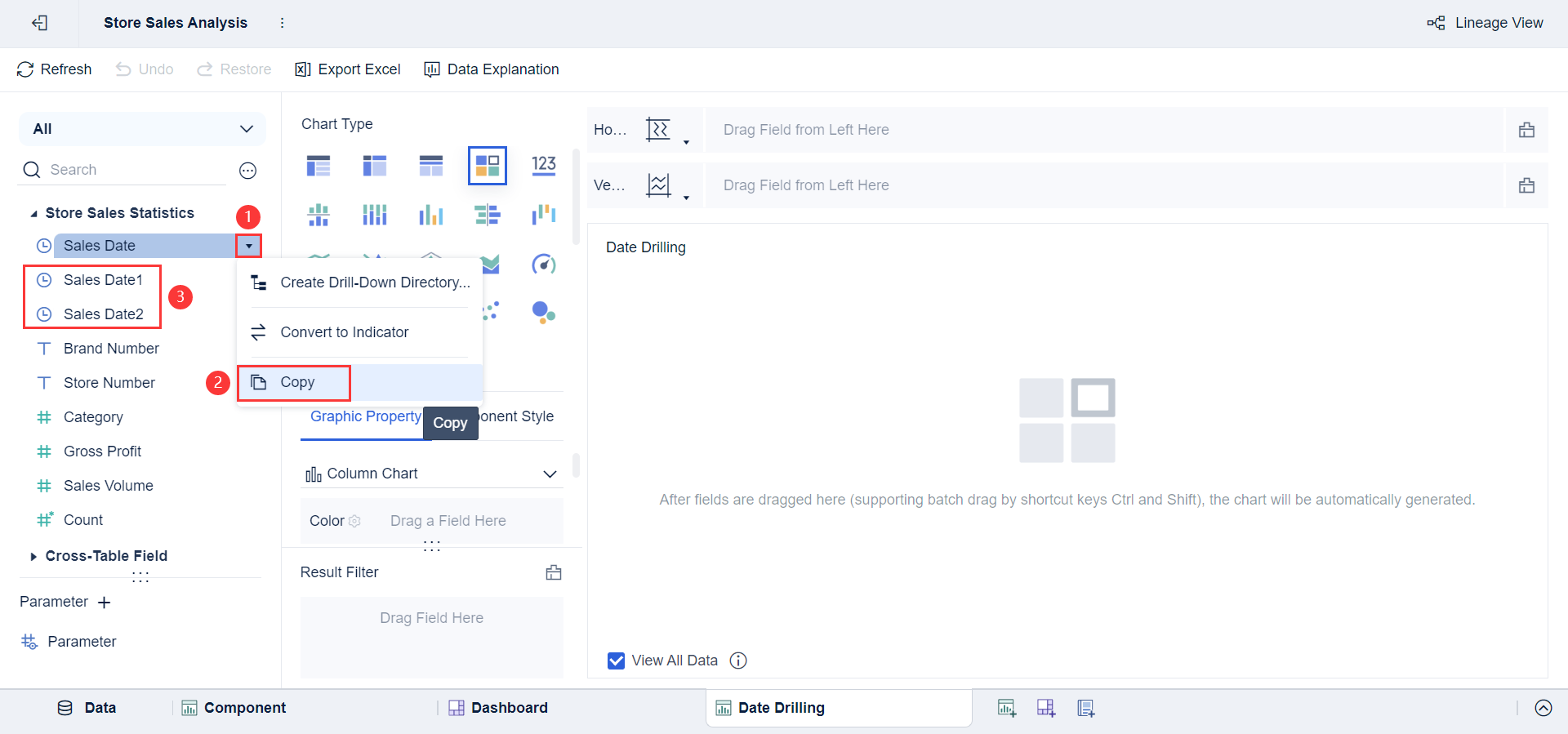 Date Drilling- FineBI Help Document