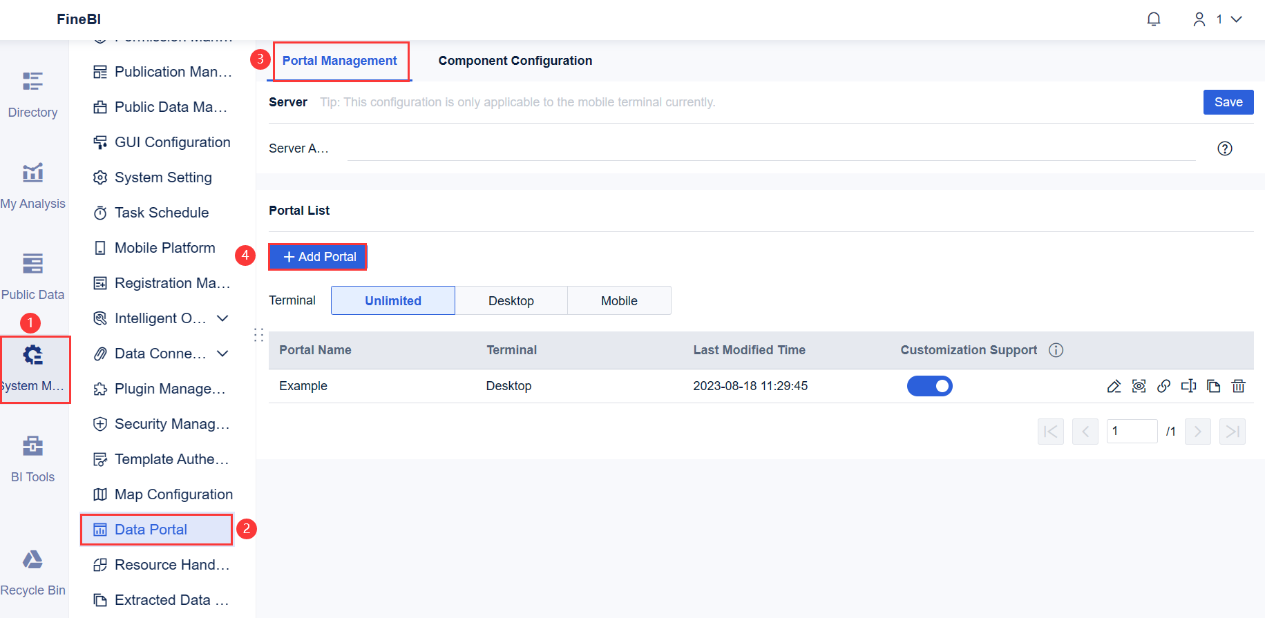 Data Portal Image Component- FineBI Help Document