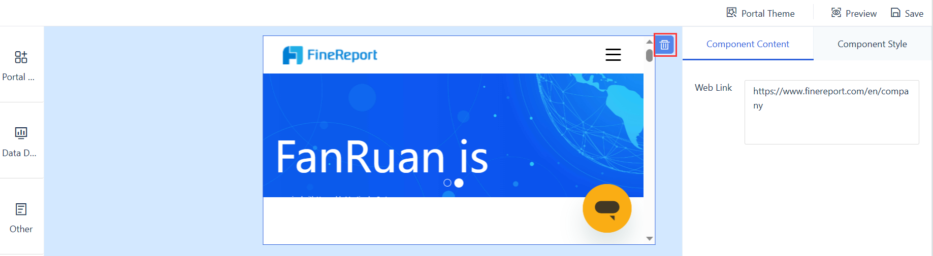 Data Portal Web Component- FineBI Help Document