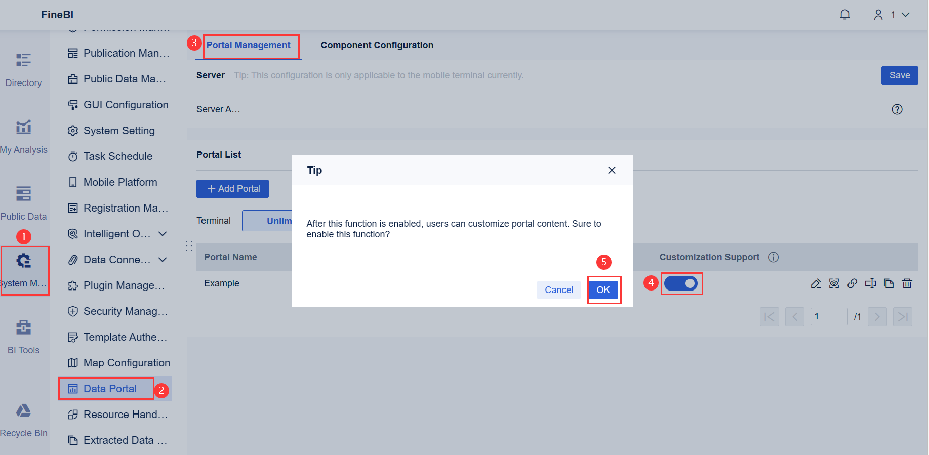 Customizing a Data Portal- FineBI Help Document