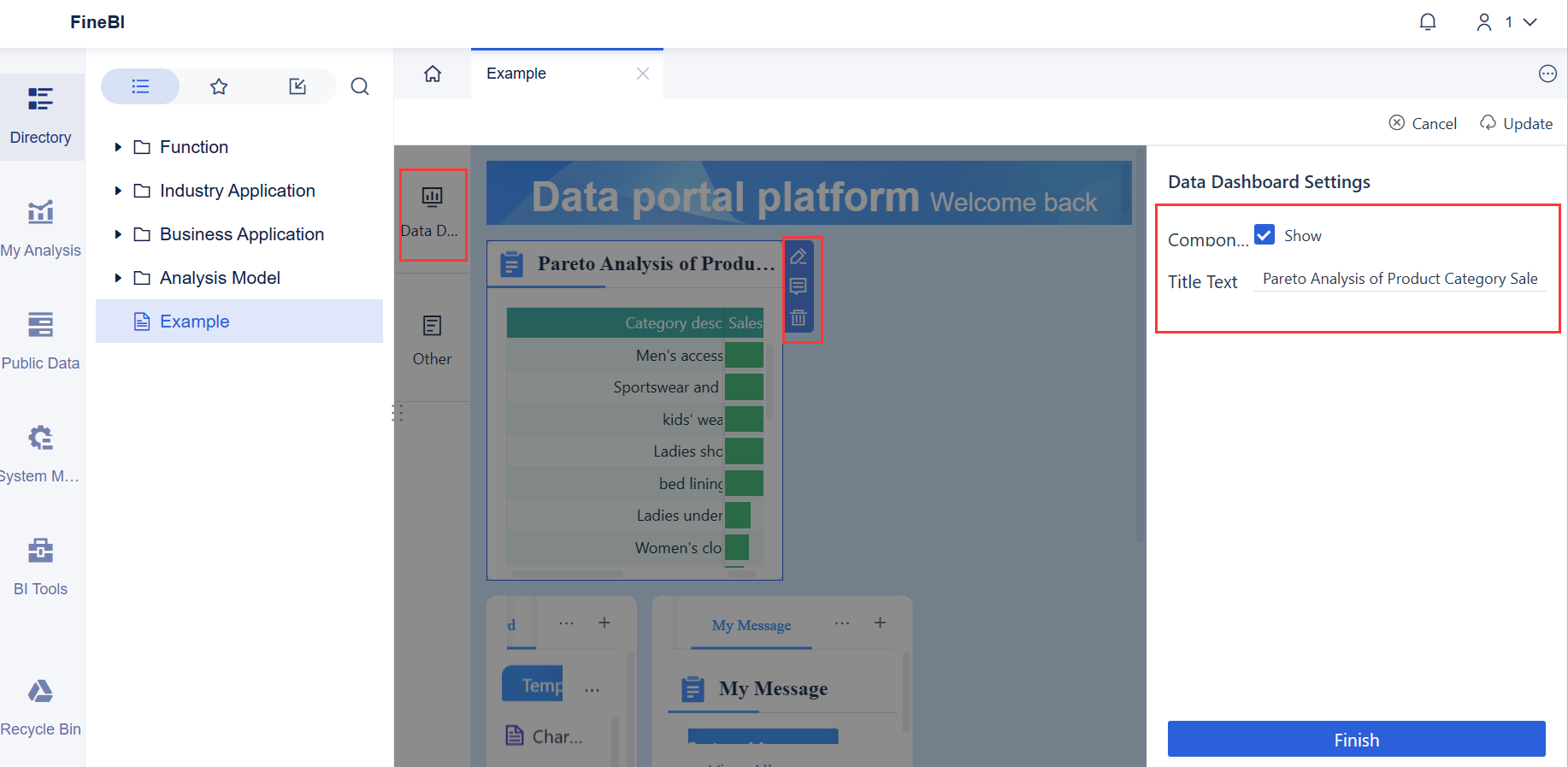 Customizing a Data Portal- FineBI Help Document