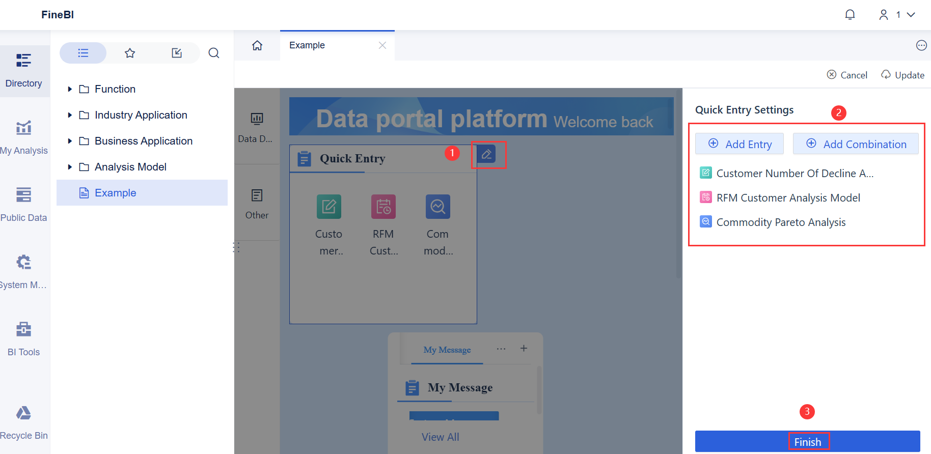 Customizing a Data Portal- FineBI Help Document