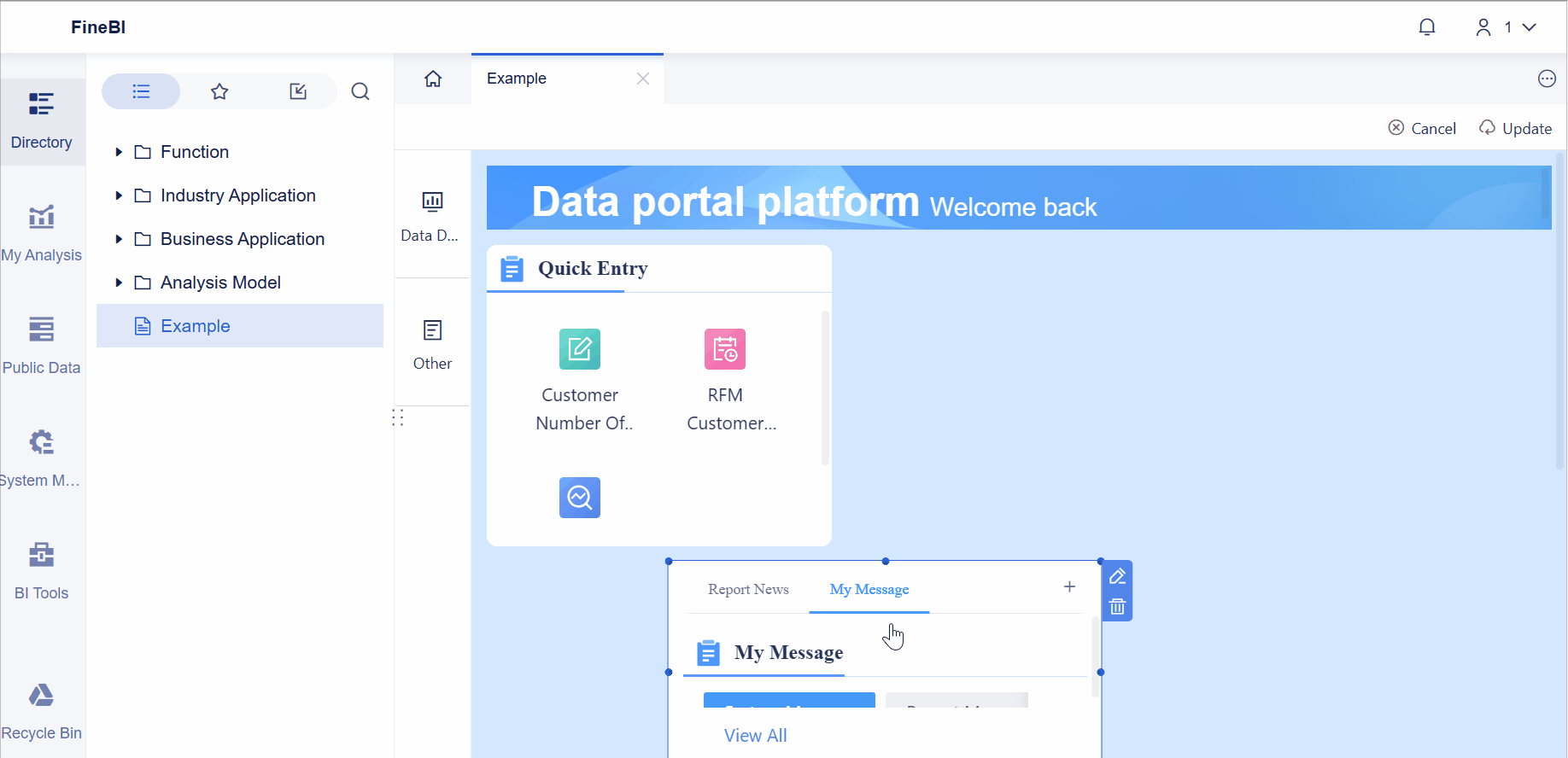 Customizing a Data Portal- FineBI Help Document