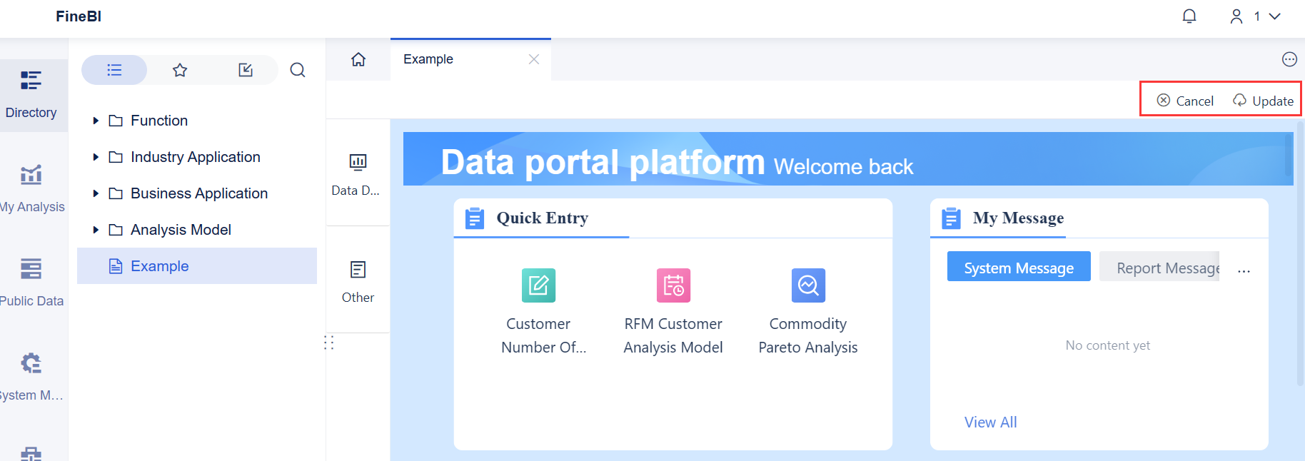 Customizing a Data Portal- FineBI Help Document