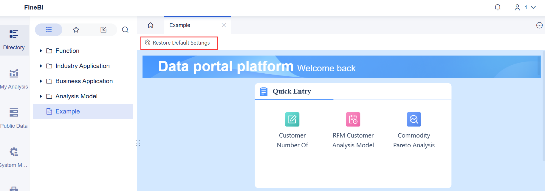 Customizing a Data Portal- FineBI Help Document