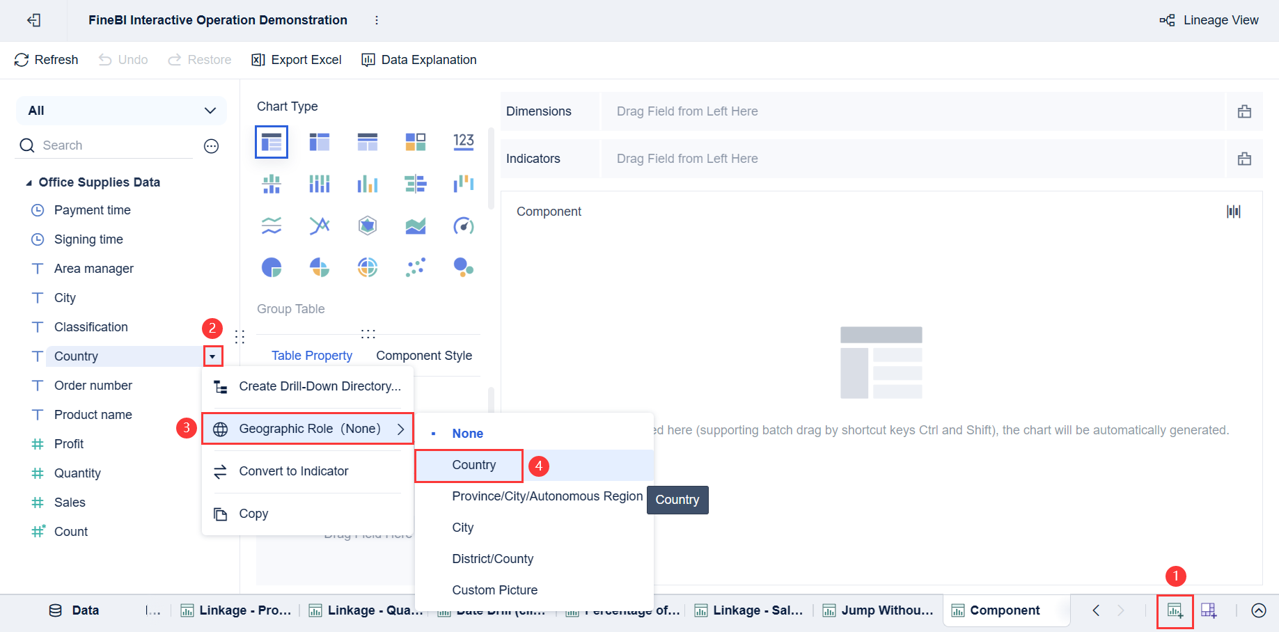 Map Drilling- FineBI Help Document