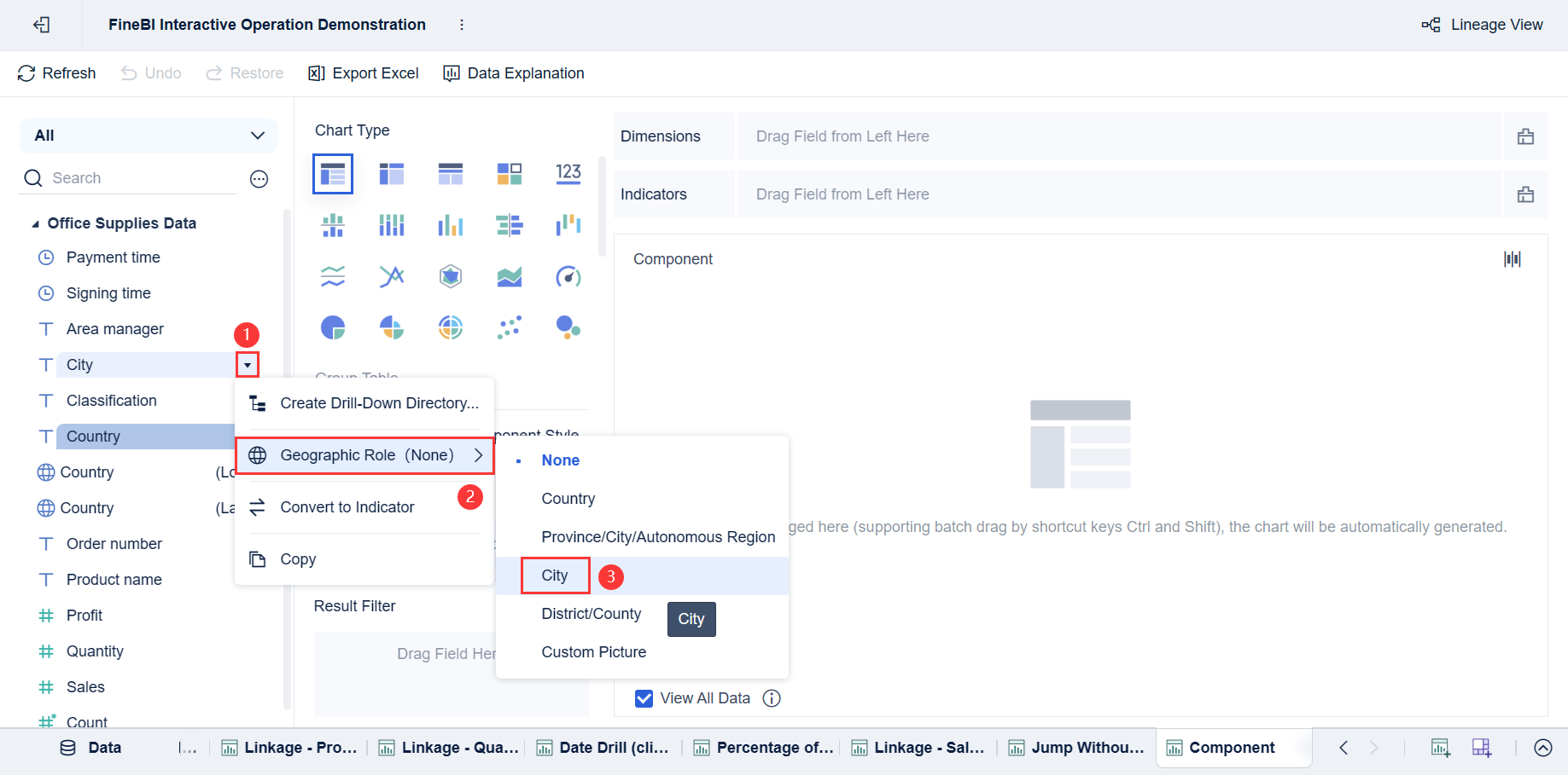 Map Drilling- FineBI Help Document