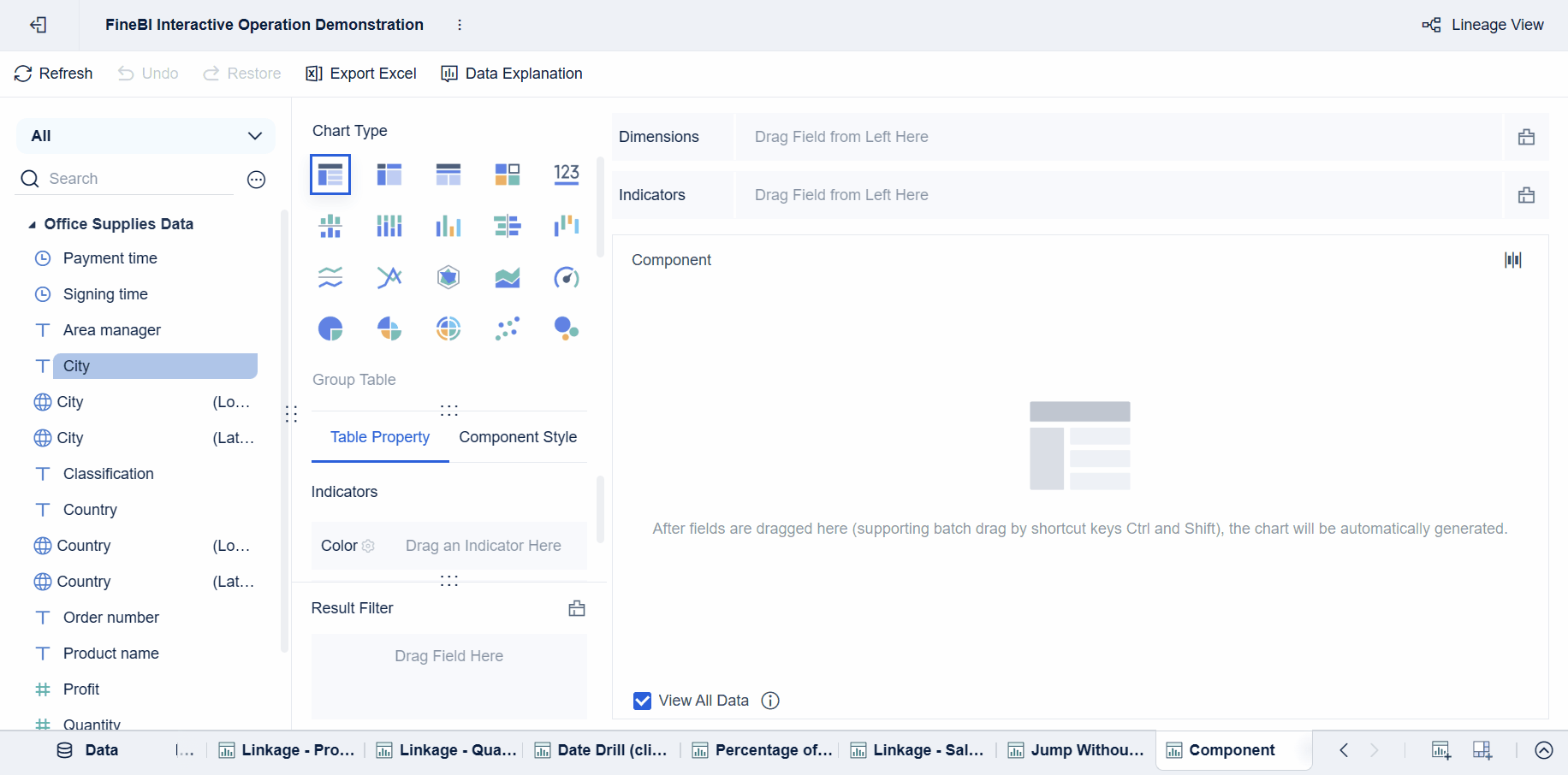 Map Drilling- FineBI Help Document
