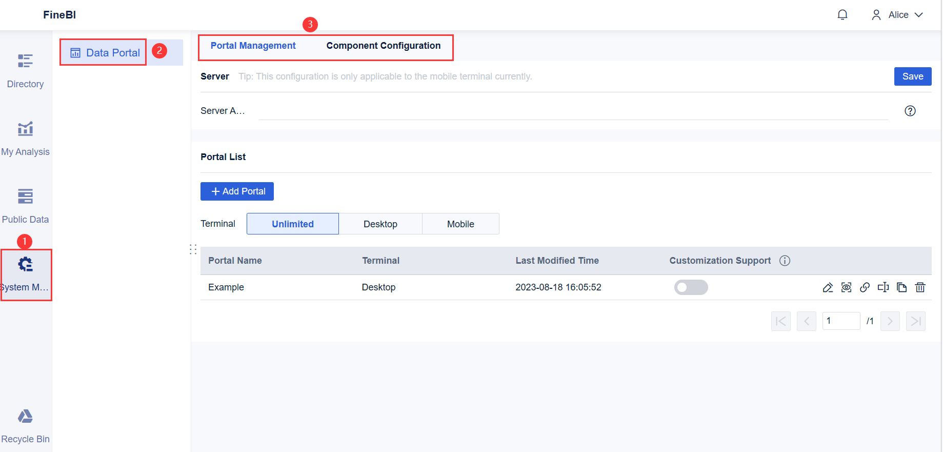 Managing a Data Portal- FineBI Help Document