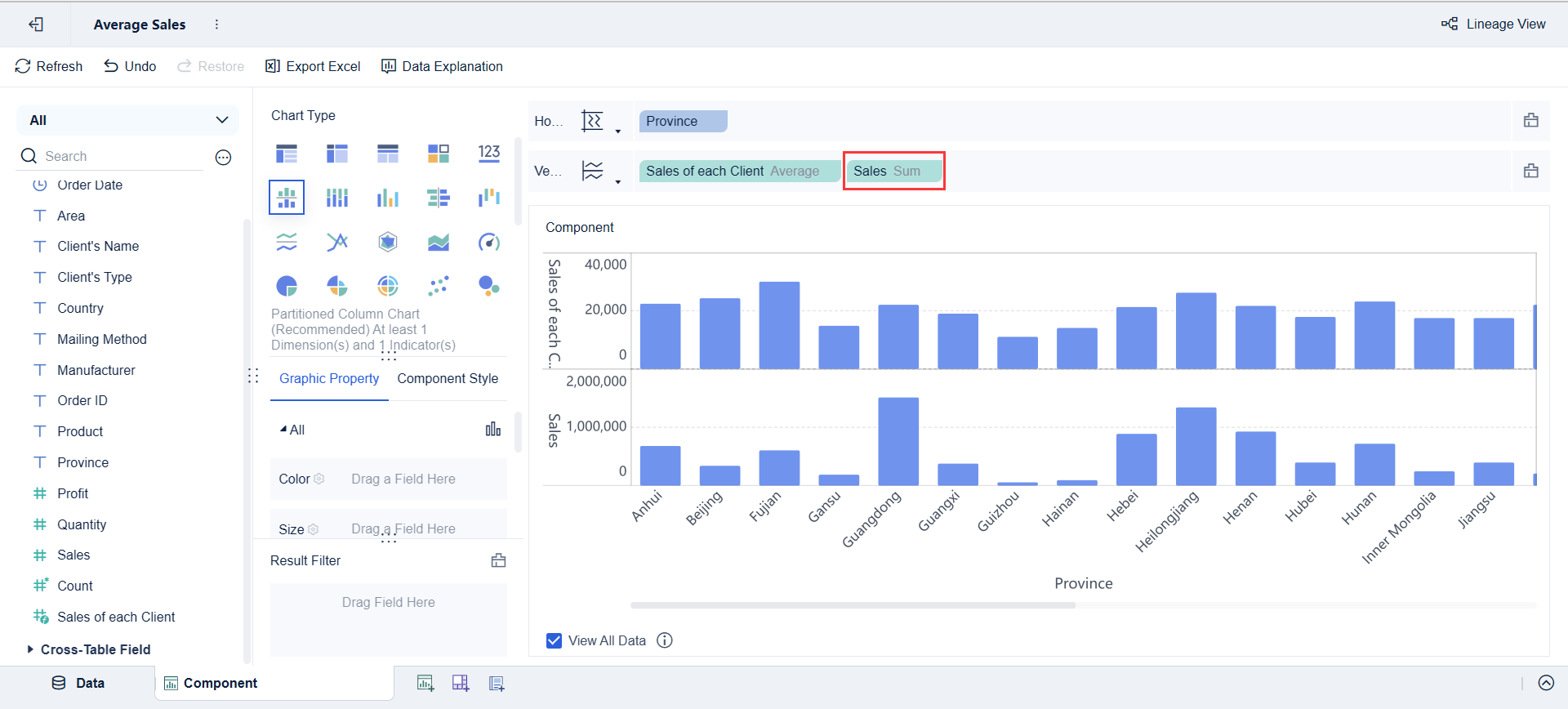 DEF_ADD (Analysis Area Dimension and Specified Dimension)- FineBI Help ...