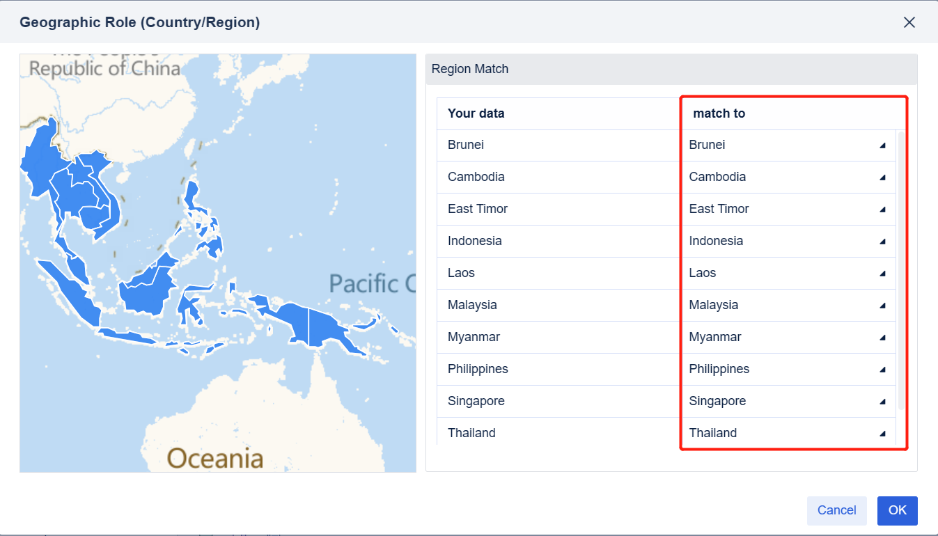 Geographic Information- FineBI Help Document
