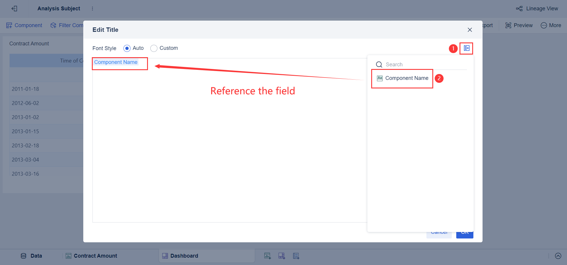 Component Title Editing- FineBI Help Document