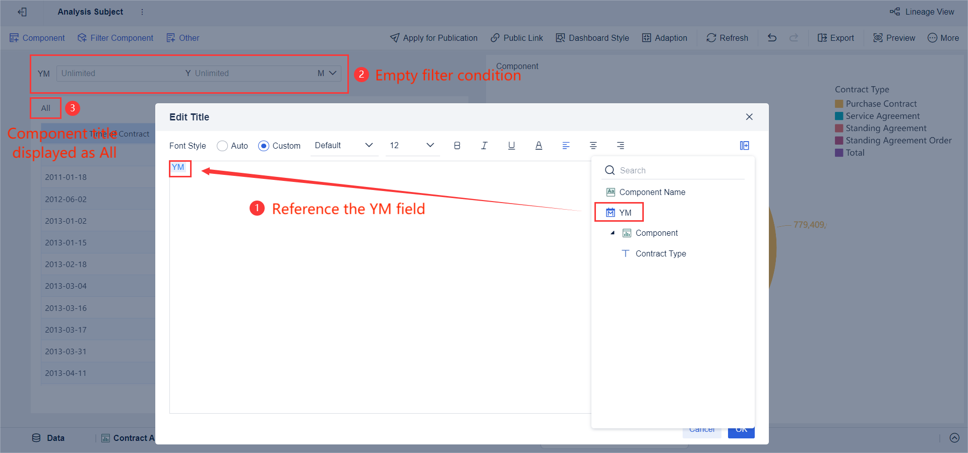 Component Title Editing- FineBI Help Document