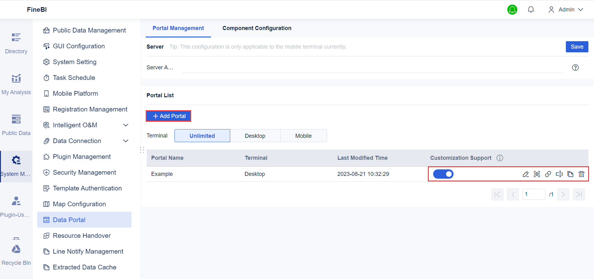 Introduction to Data Portal Plugin Installation- FineBI Help Document