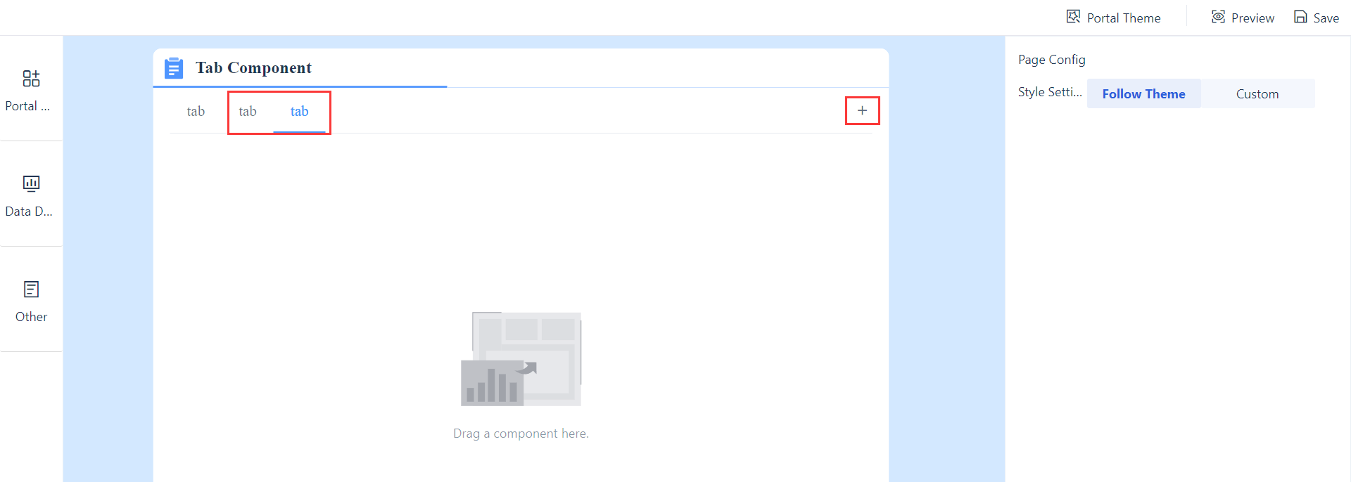 Data Portal Tab Component- FineBI Help Document