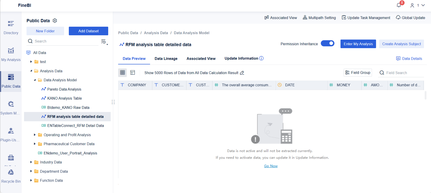 Single Table Update of Self-Service Datasets- FineBI Help Document