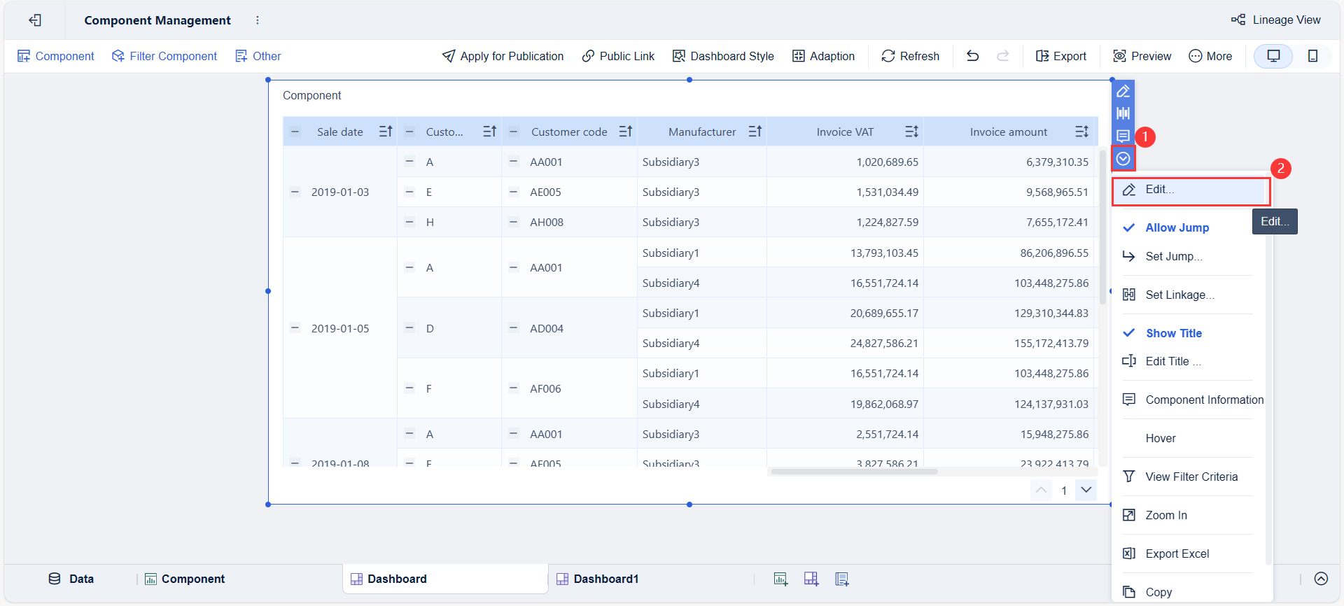 Visual Component Management- FineBI Help Document
